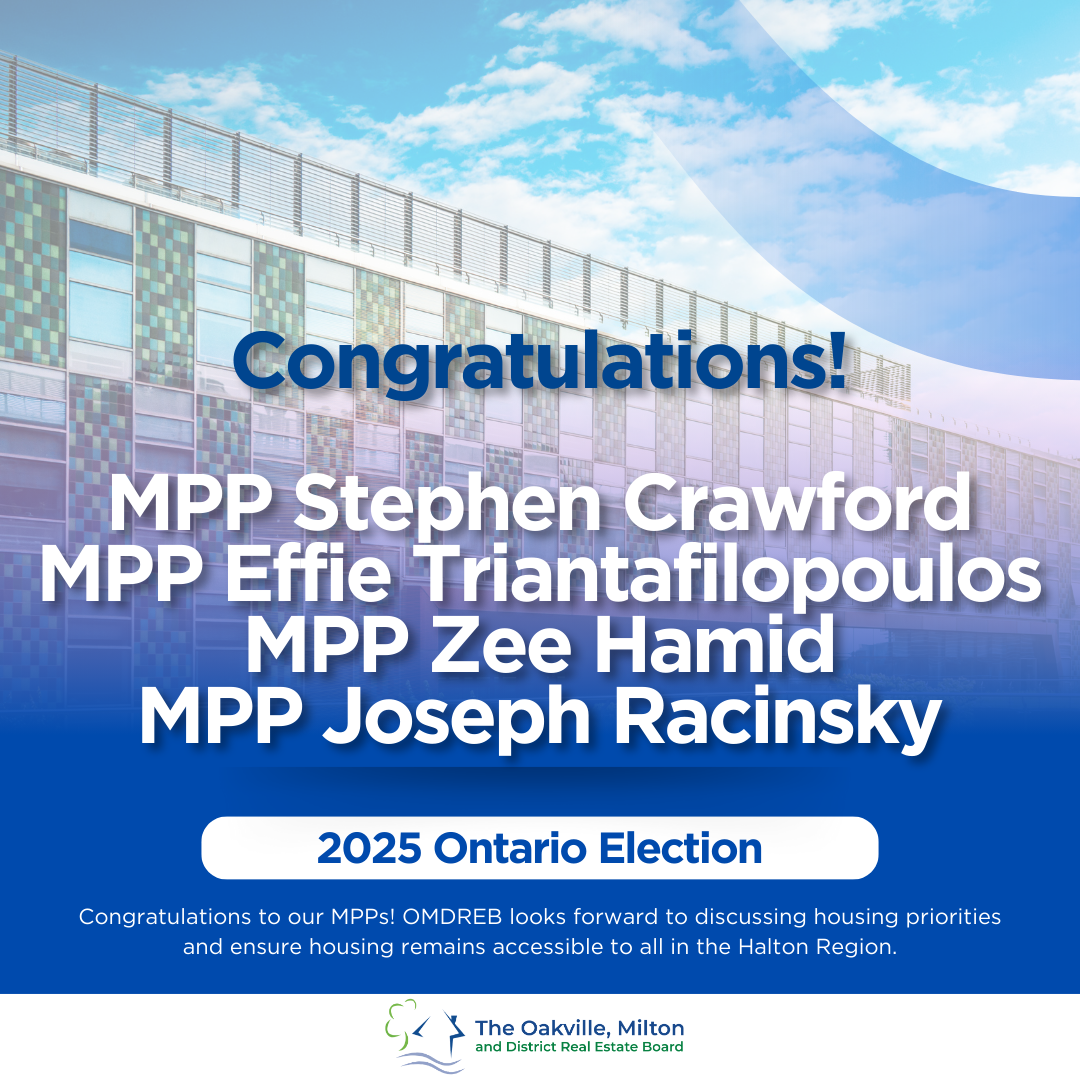 OMDREB Congratulates Halton Region MPPs and Ontario PC Party on ...